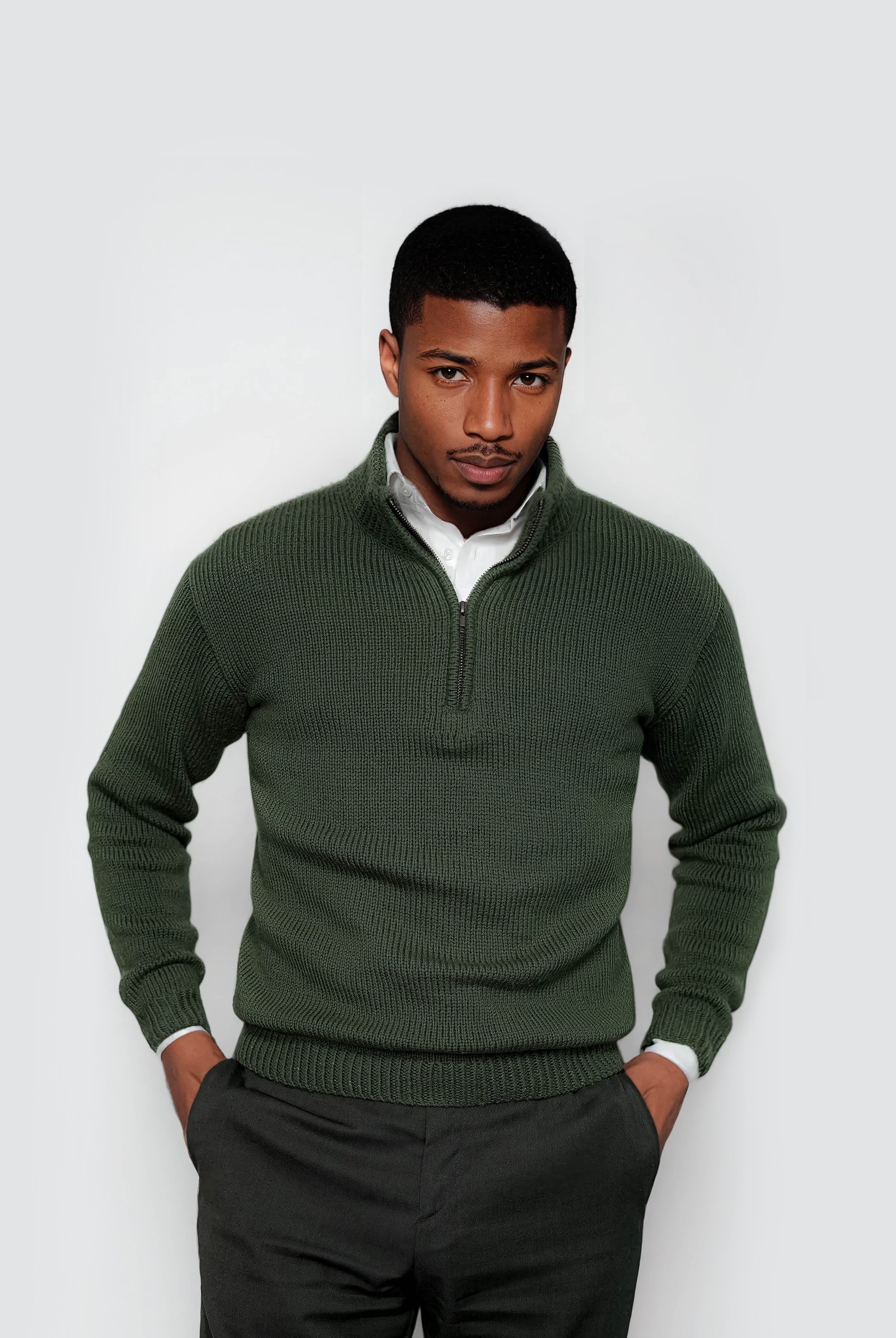 No 004 Half-zip Knitting Pattern - Grivette Design