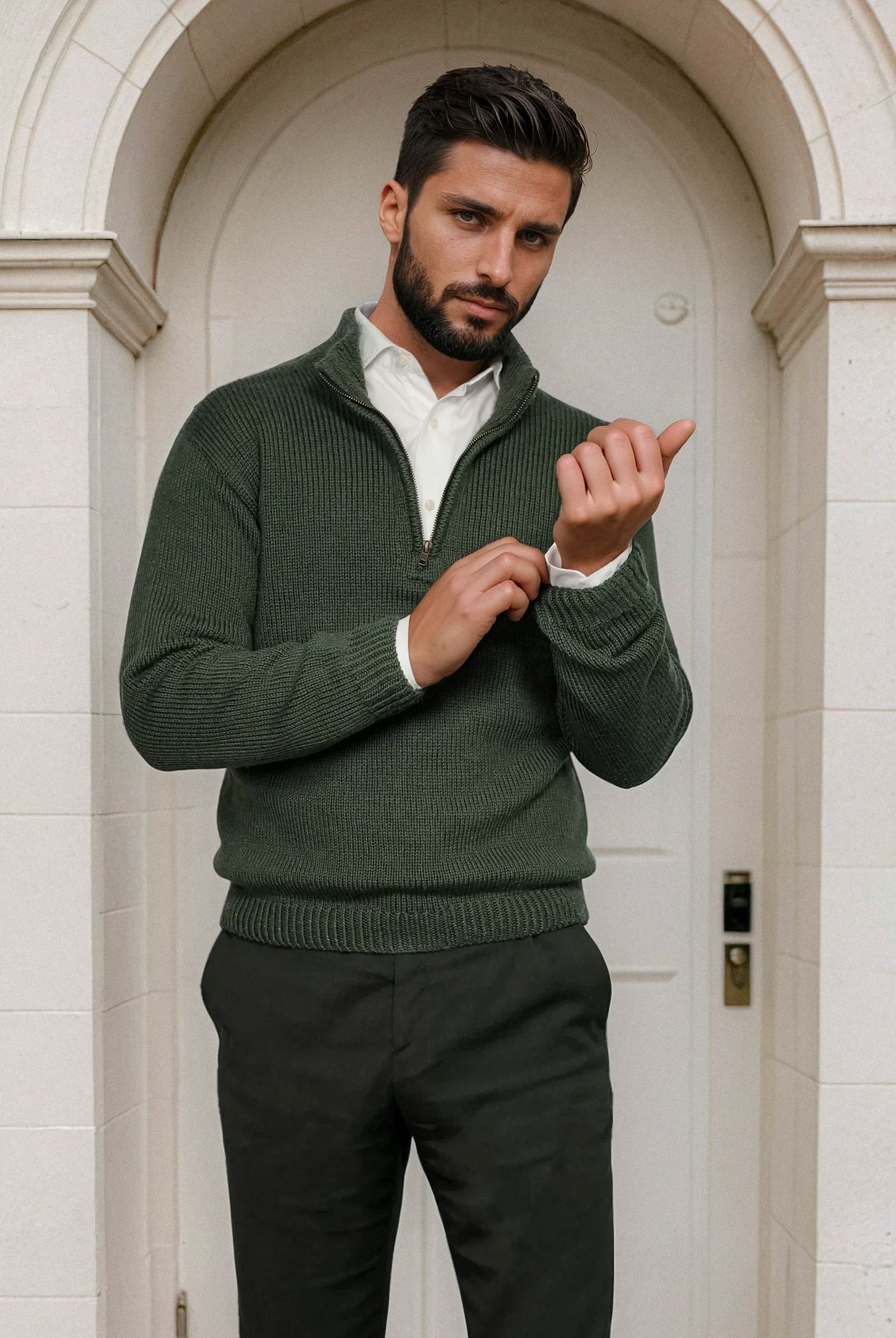 No 004 Half-zip Knitting Pattern - Grivette Design